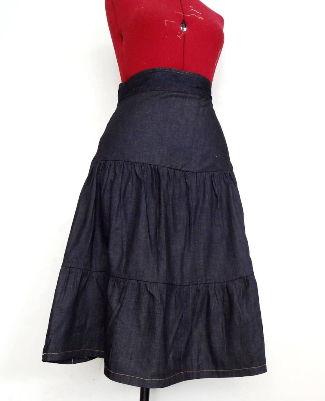 Asymmetrical Ruffle Skirt Unique Cotton Denim Lightweight - Etsy