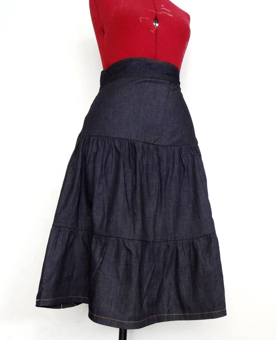Asymmetrical Ruffle Skirt Unique Cotton Denim Lightweight - Etsy