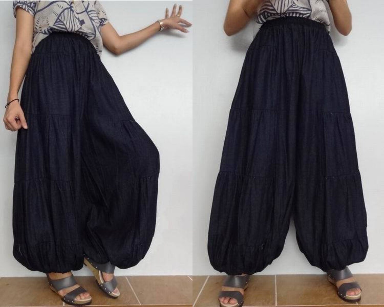 Harem Pants Aladdin Unique Style Boho Black Lightweight - Etsy