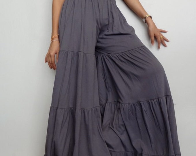 Women's Bell Bottom Ruffle Long Pants. Unique Gypsy - Etsy