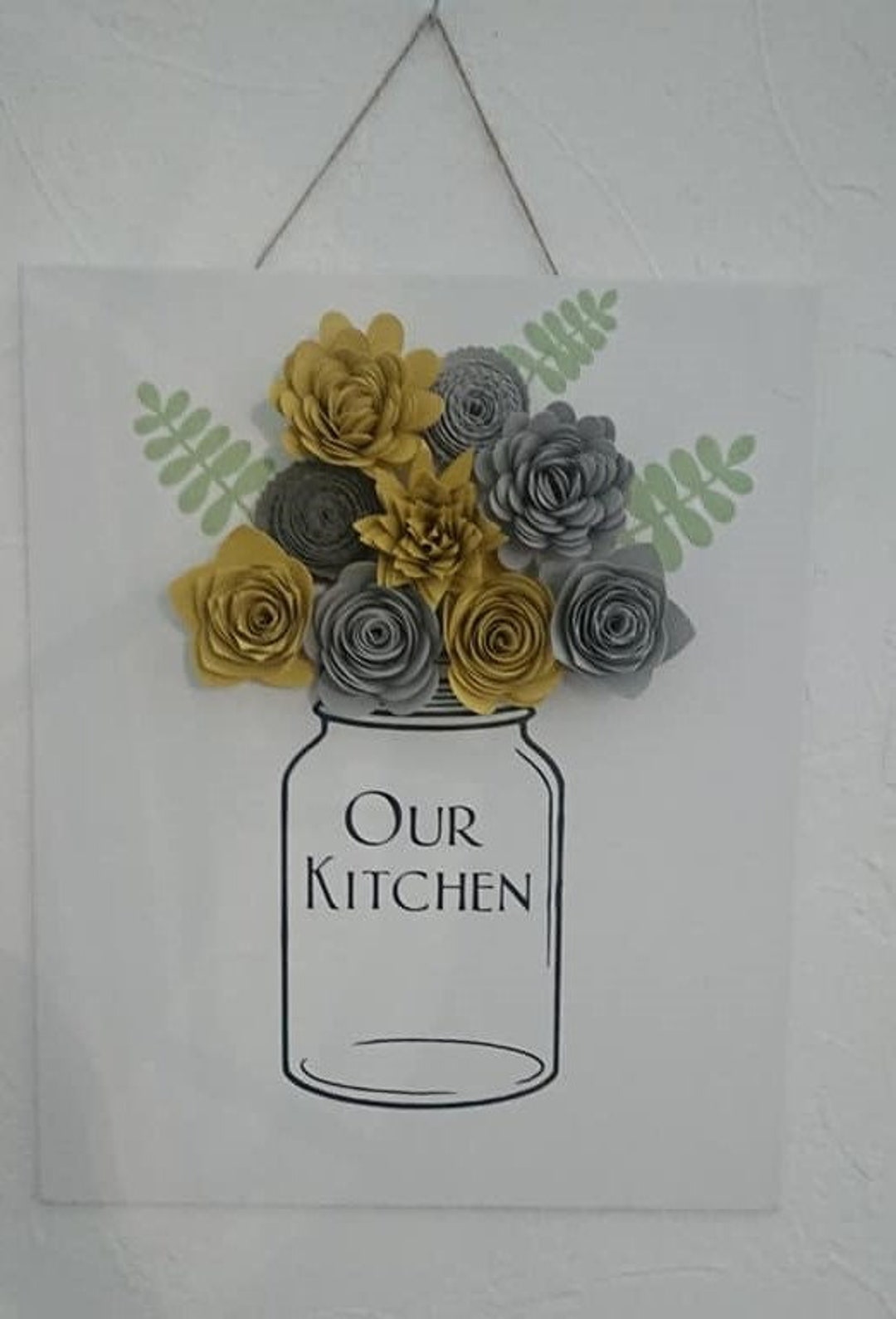 Hand Folded Flower Masonry Jar Flat Canvas customised to Your - Etsy