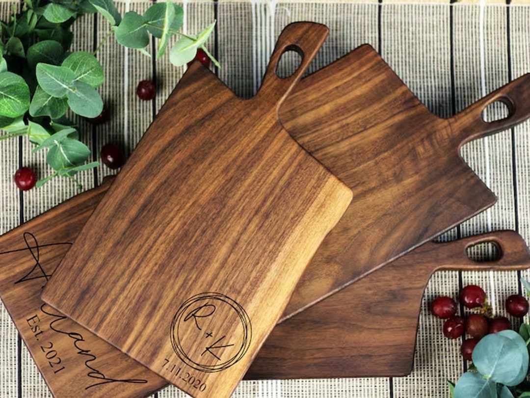 Rustic Charcuterie Board With Handle Personalized Large - Etsy