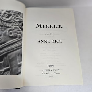 Anne Rice Merrick HCDJ First Trade Edition 2000 Vampire Horror Fiction ...