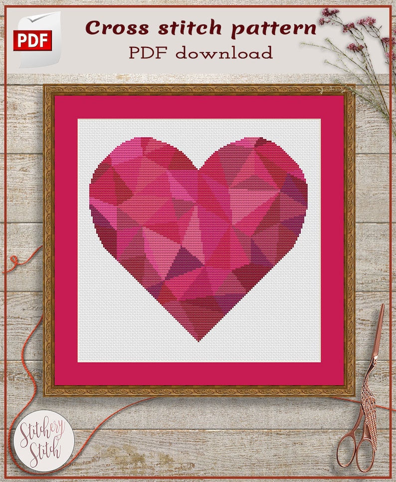Love Heart cross stitch pattern Love cross stitch chart | Etsy