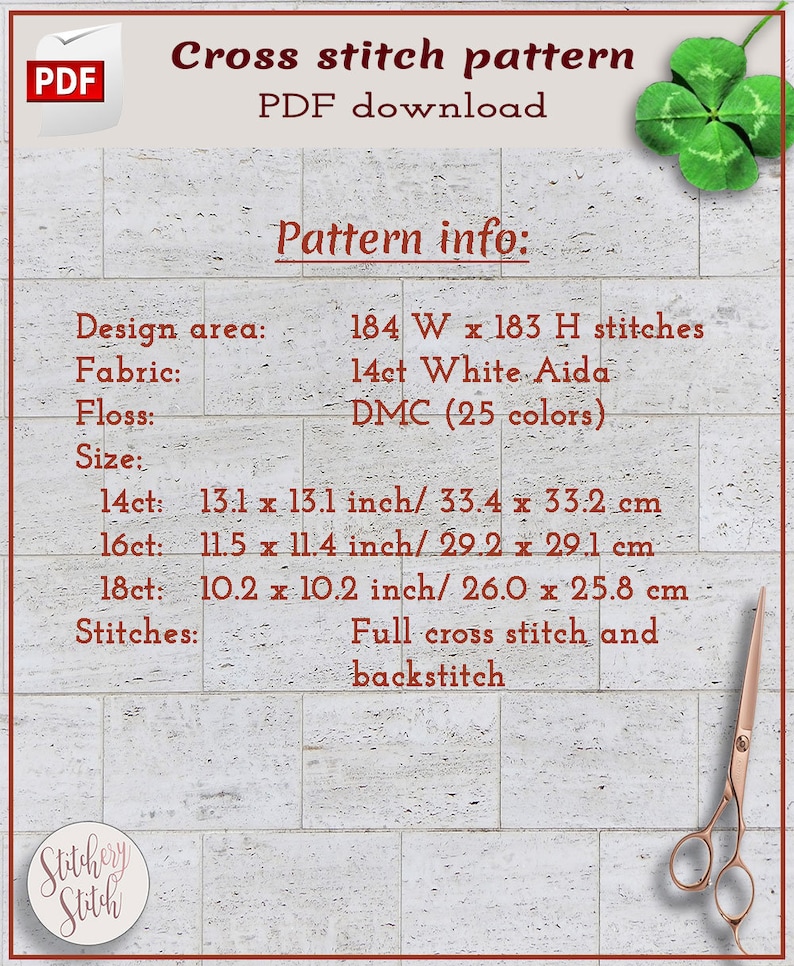 Ireland Cross Stitch Pattern | Irish Culture, Landmarks (PDF Pattern ...