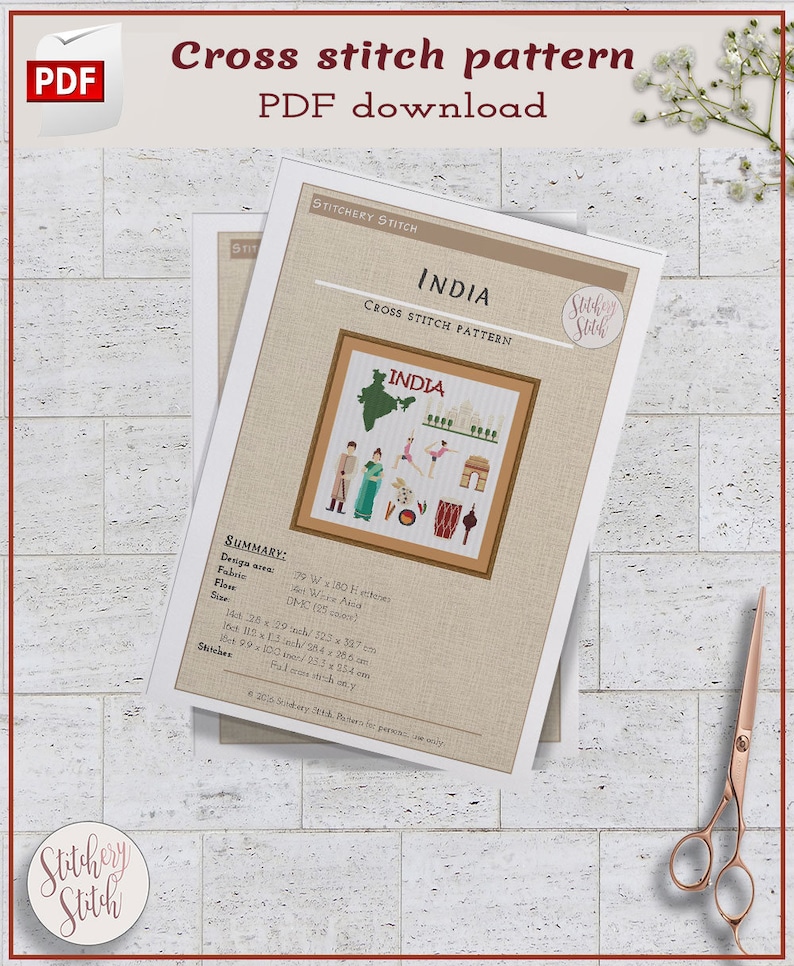 India Cross Stitch Pattern Indian Cross Stitch Chart - Etsy