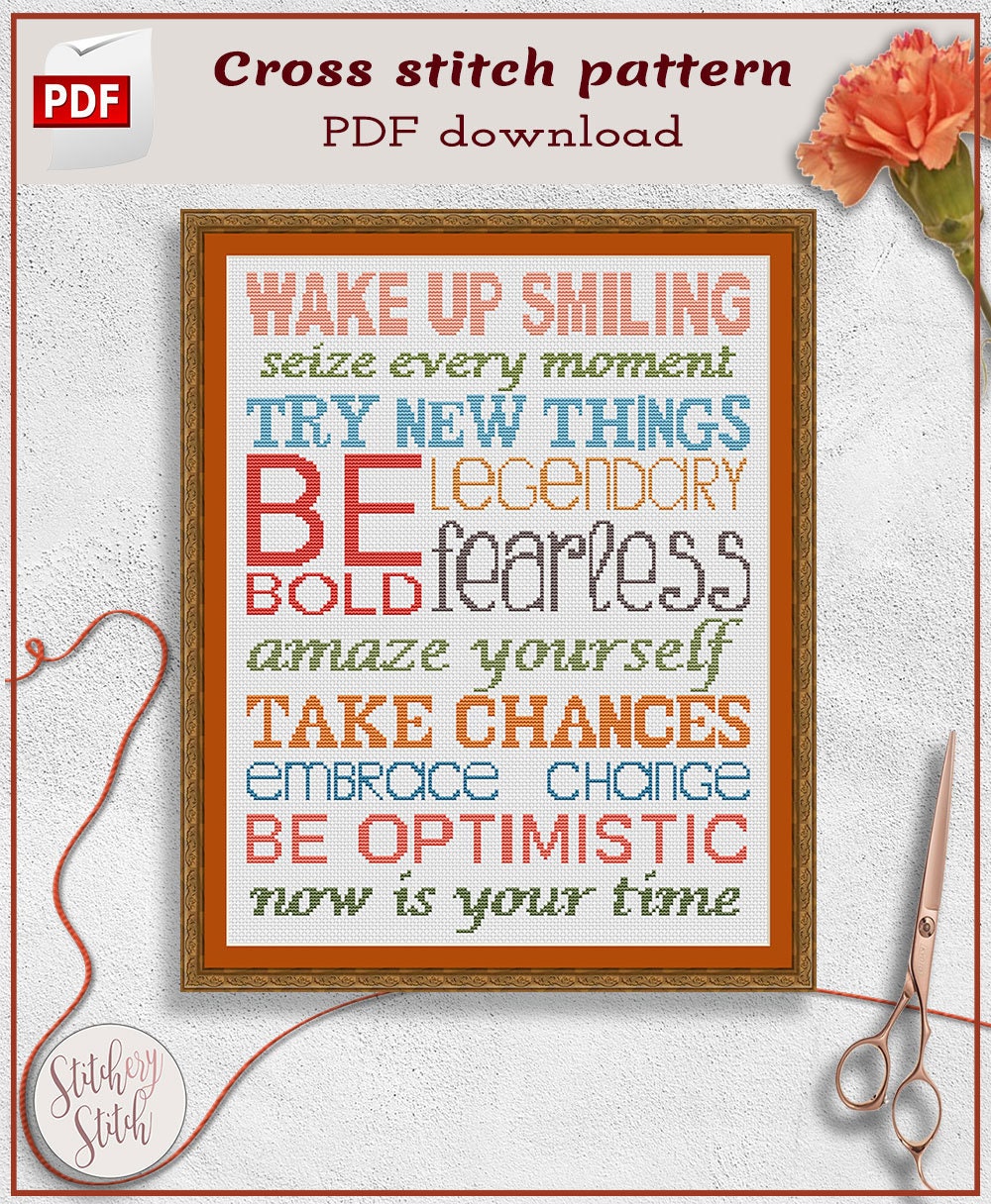 Smile Cross Stitch Pattern Inspirational Cross Stitch Chart - Etsy UK