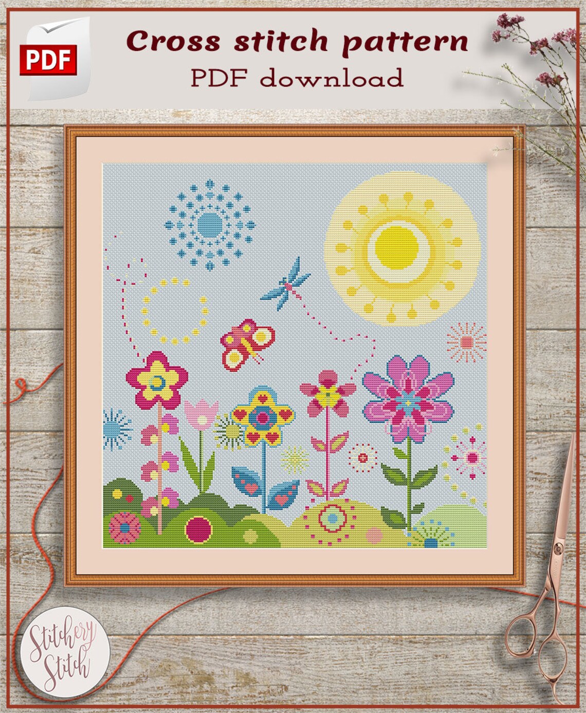Floral Cross Stitch Pattern Flowers Cross Stitch Chart - Etsy