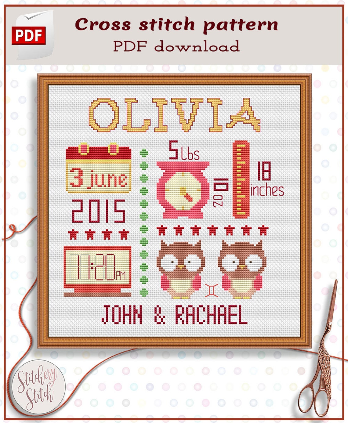 New Baby Cross Stitch Pattern by Stitchery Stitch - Etsy Canada