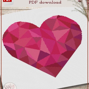 Love Heart Cross Stitch Pattern Love Cross Stitch Chart - Etsy