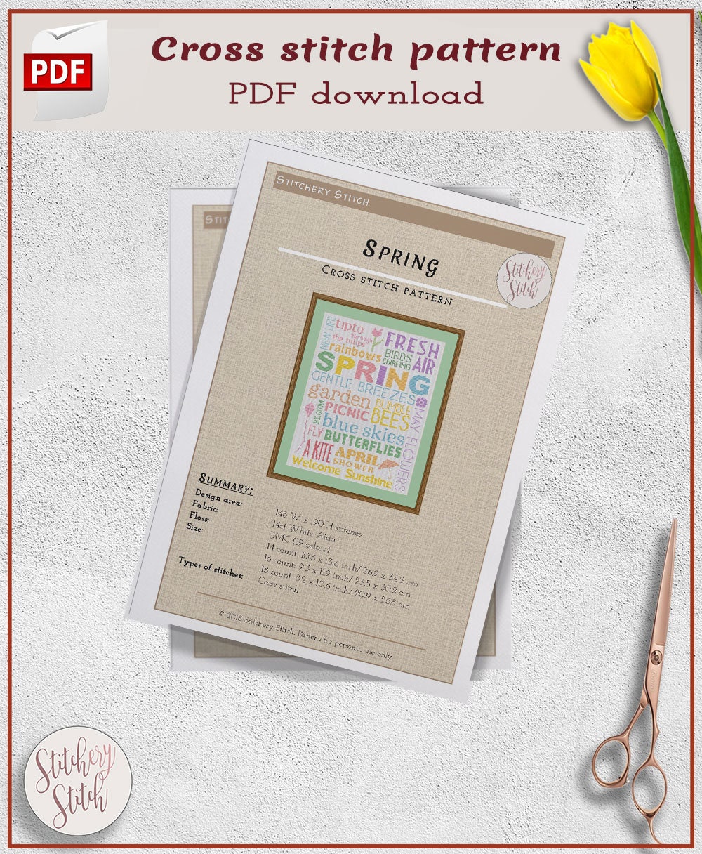 Spring Cross Stitch Pattern Seasons Cross Stitch Chart - Etsy Canada