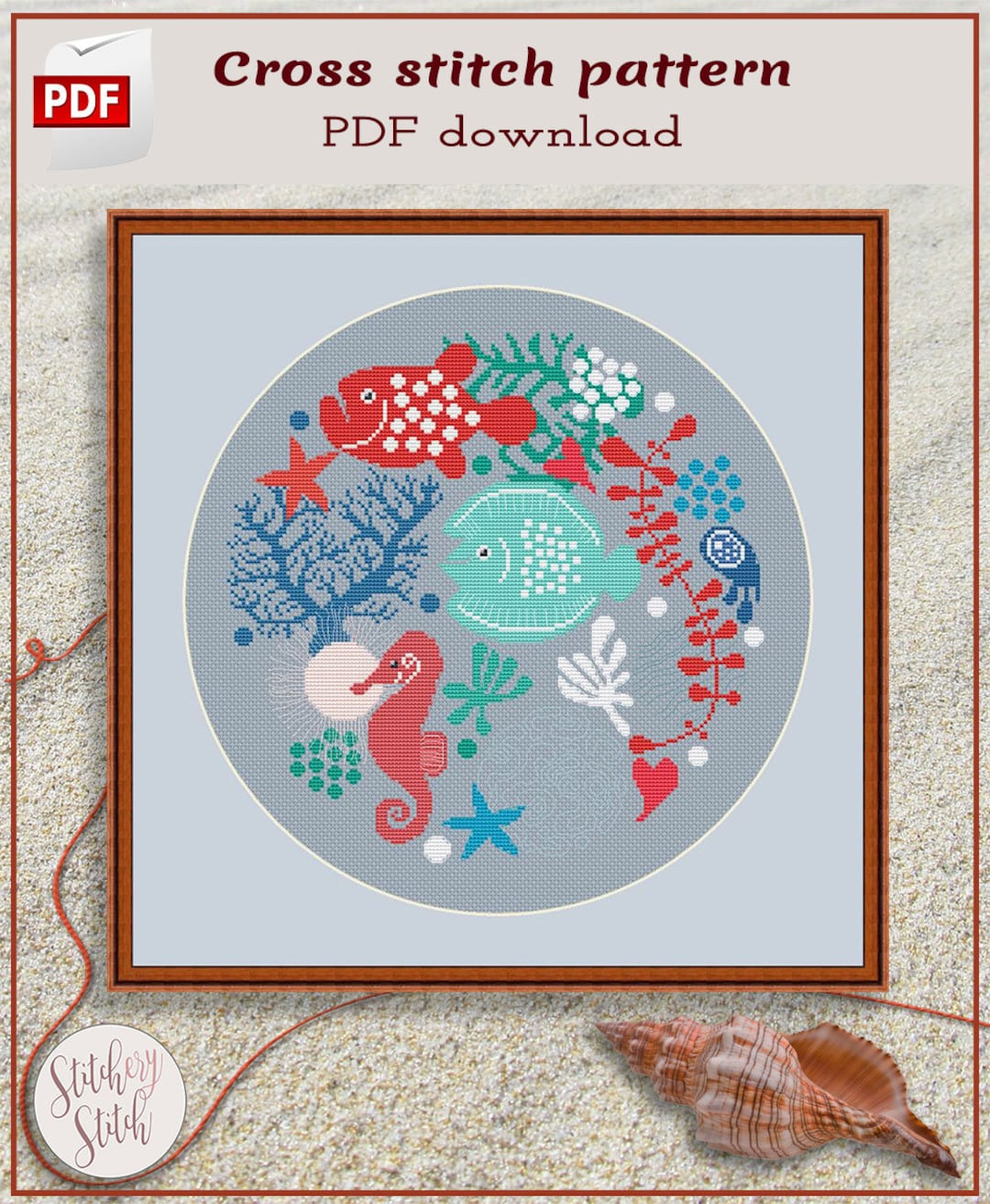 Fish Cross Stitch Pattern Sea Cross Stitch Pattern - Etsy