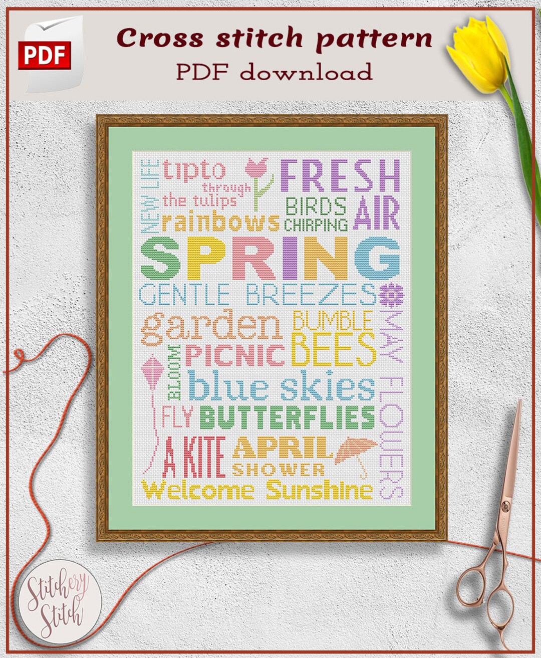Spring Cross Stitch Pattern | Seasons Cross Stitch Chart | Subversive ...