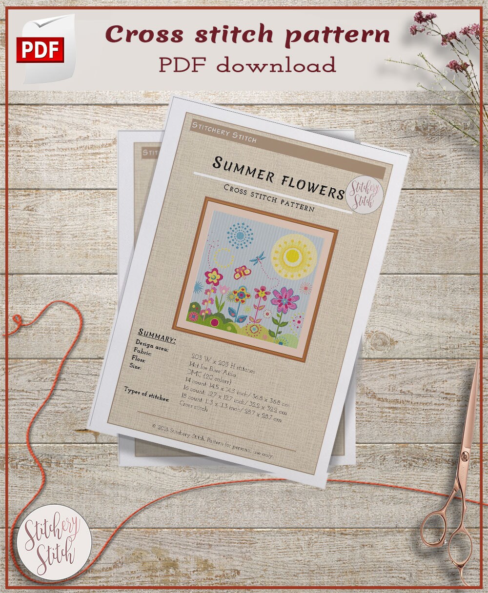 Floral Cross Stitch Pattern Flowers Cross Stitch Chart - Etsy