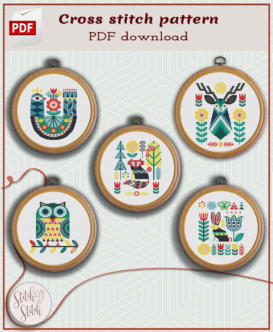 Scandinavian Cross Stitch Patterns Cross Stitch Patterns | Etsy