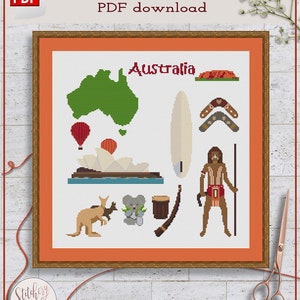 Australia Cross Stitch Pattern | Australian Cross Stitch Chart ...
