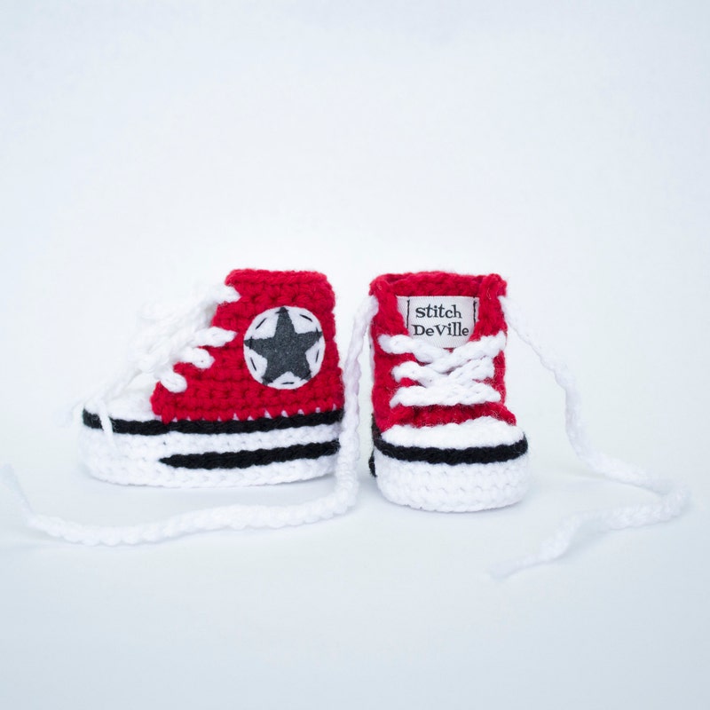 Red Baby Booties - Etsy