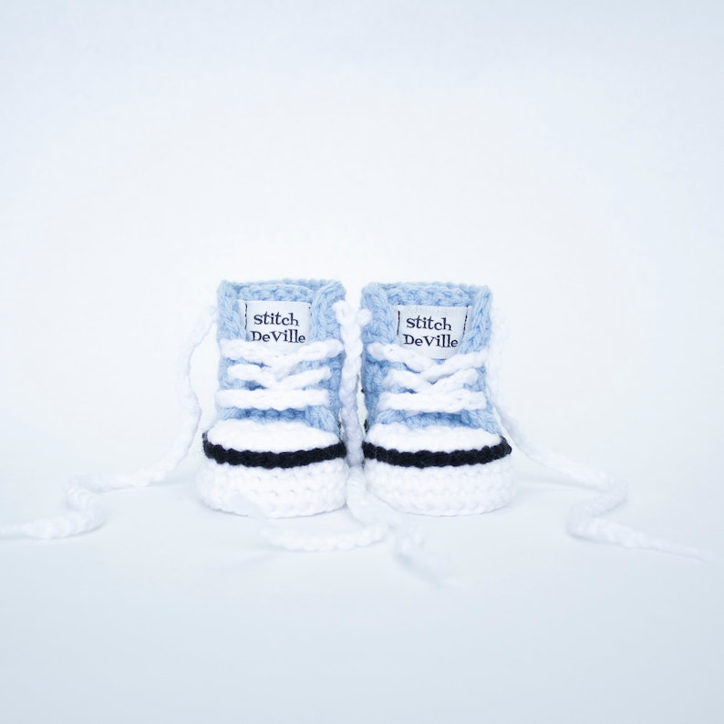 Light Blue Crochet Baby Booties - Etsy