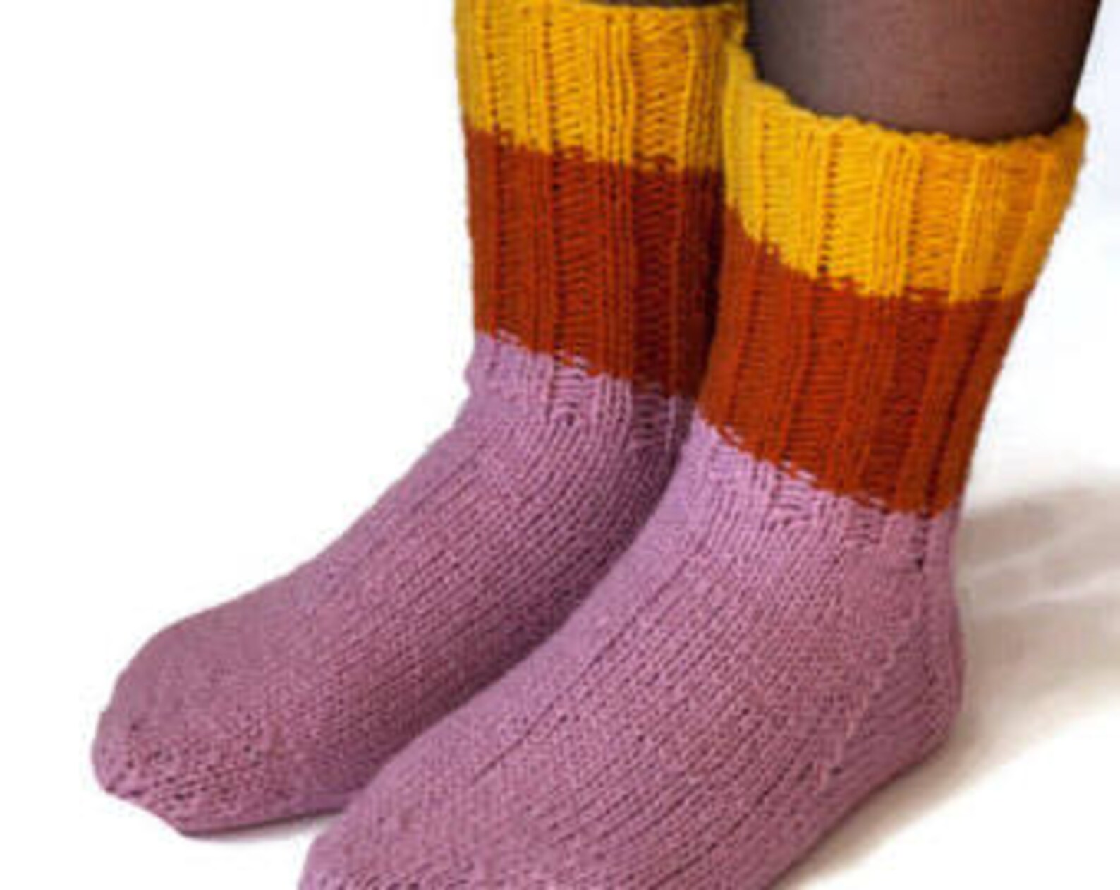 Yellov Orange Knitted Wool Socks Sleeping Warm Winter Socks | Etsy