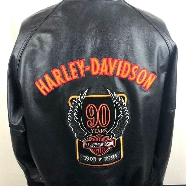 Harley Davidson Anniversary Leather Jacket - Etsy