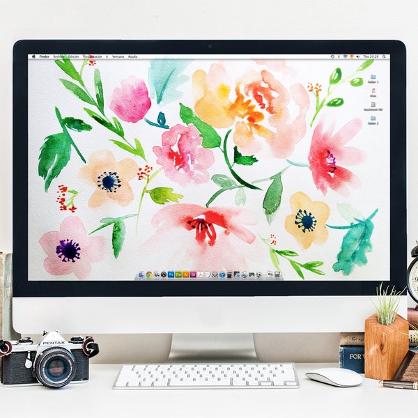 Computer Wallpaper Background Floral - Etsy