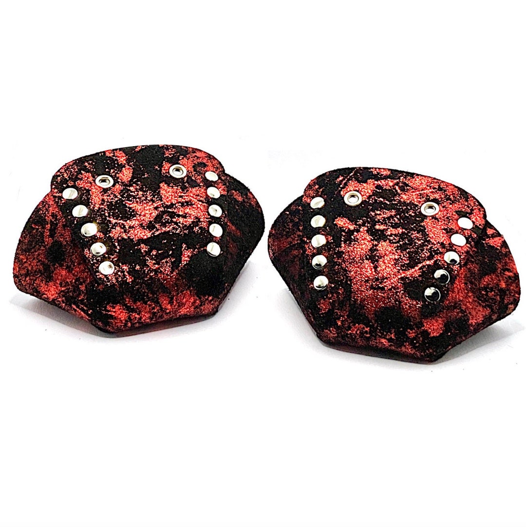 Red Glitter Splash Suede Roller Skate Toe Caps / Toe Guards (pair) by ...