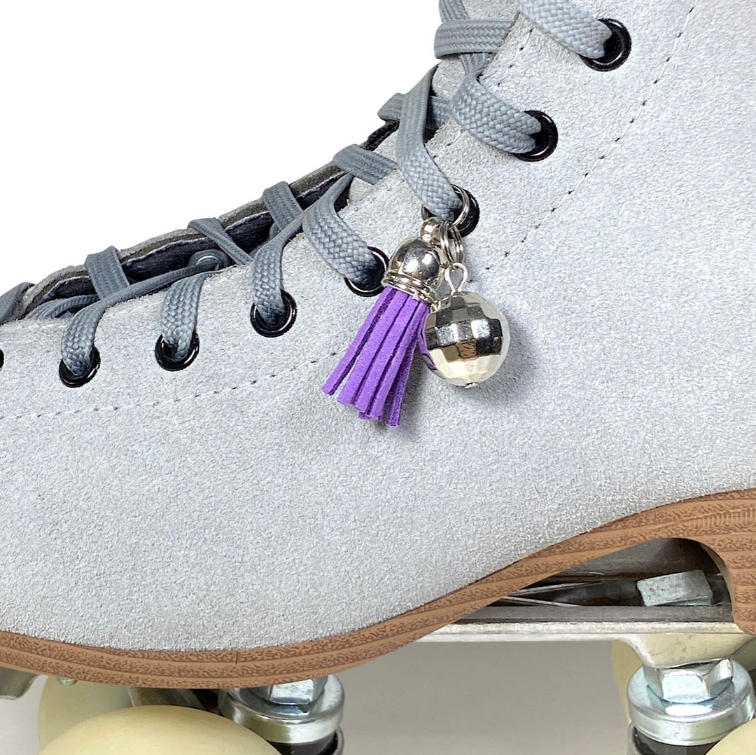 Disco Ball + Tassel Shoelace Charm Roller Skate Accessory, Purple - Etsy