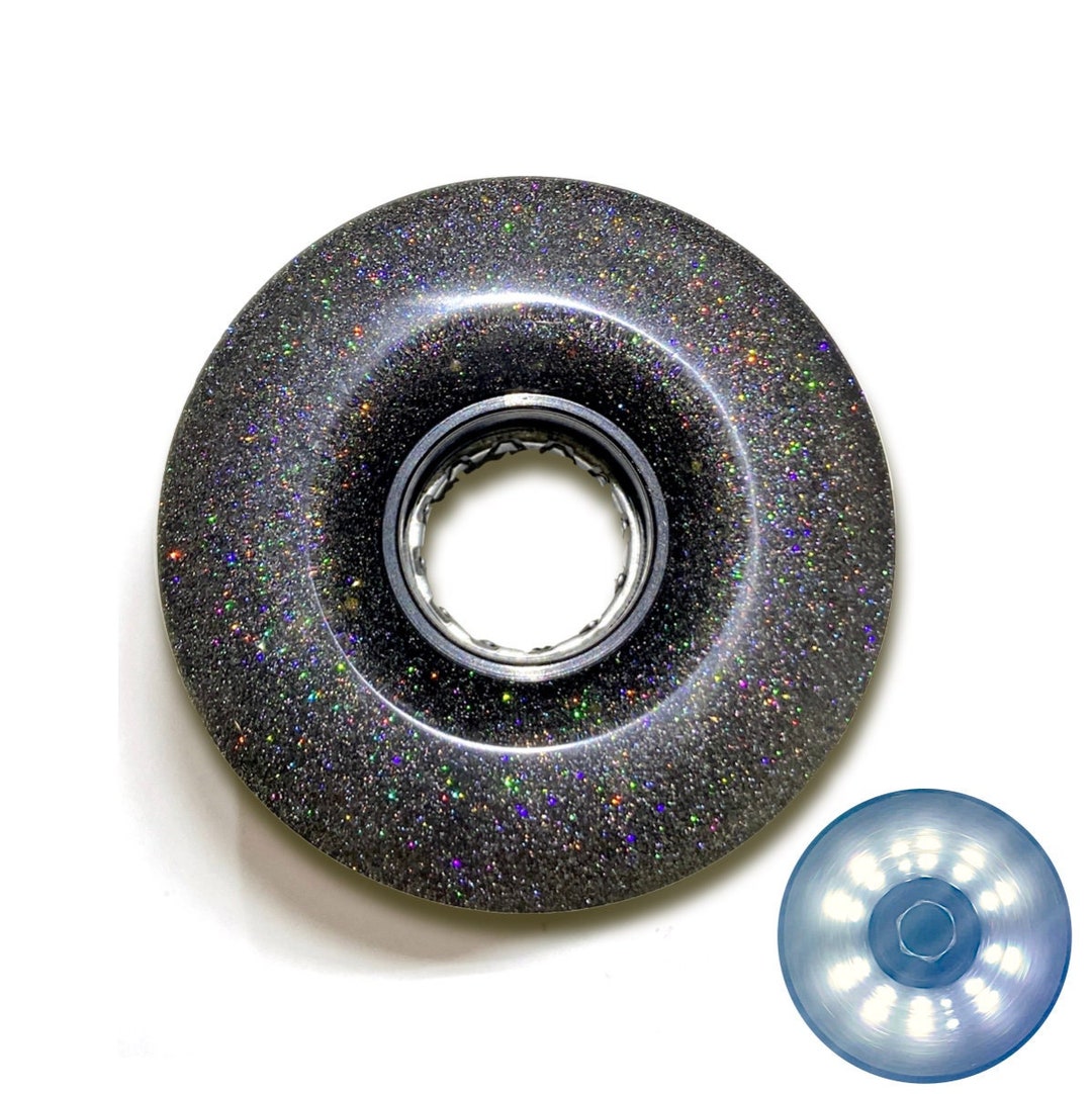 LUMINOUS Black Glitter Light up Roller Skate Wheels, Set of 4 - Etsy