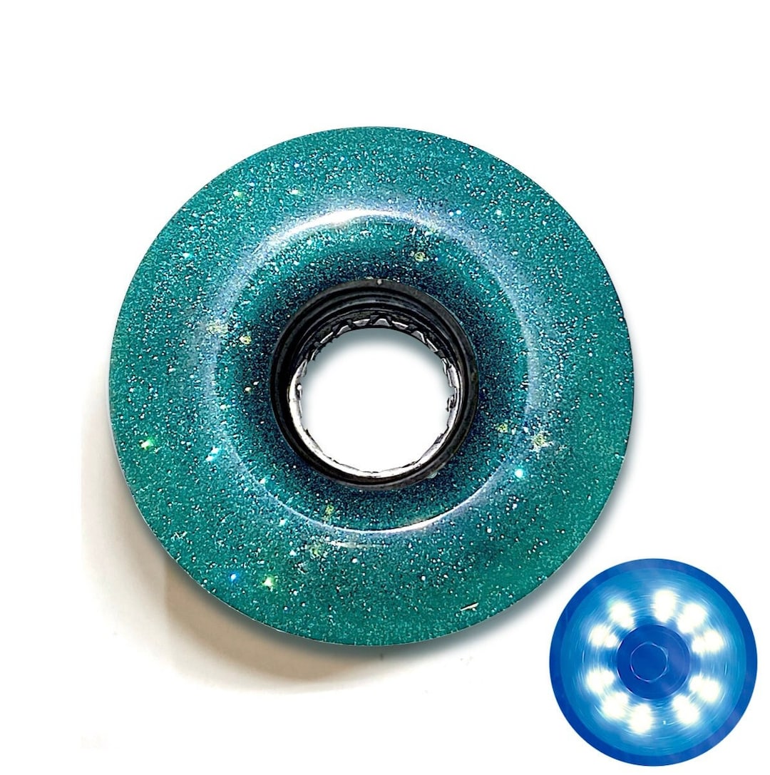 Luminous Teal Glitter Light up Roller Skate Wheels, Set of 4 - Etsy