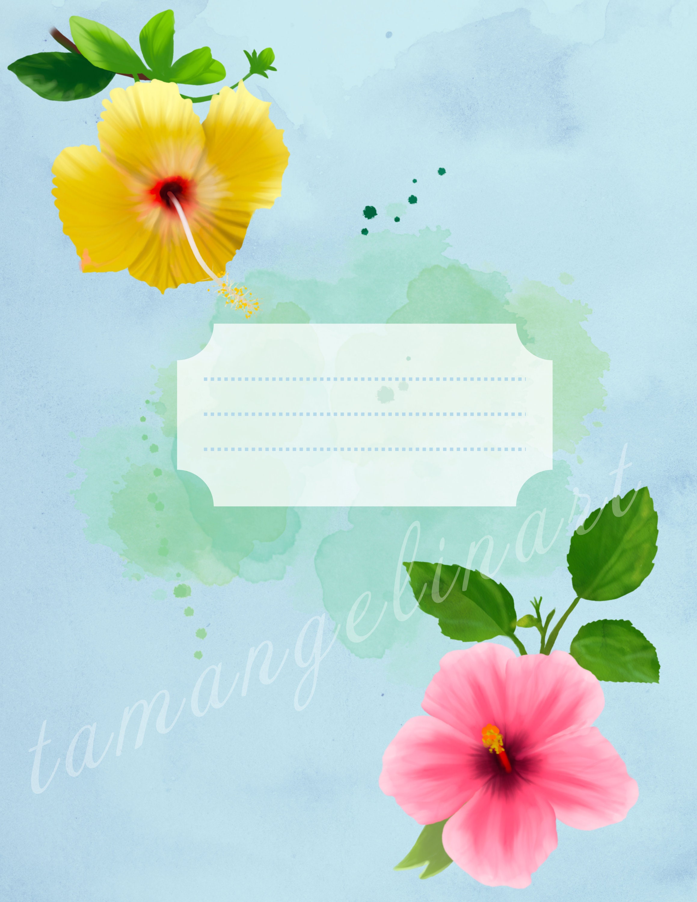 Hibiscus Stationery Digital Download - Goodnotes + PDF (printable) - Etsy
