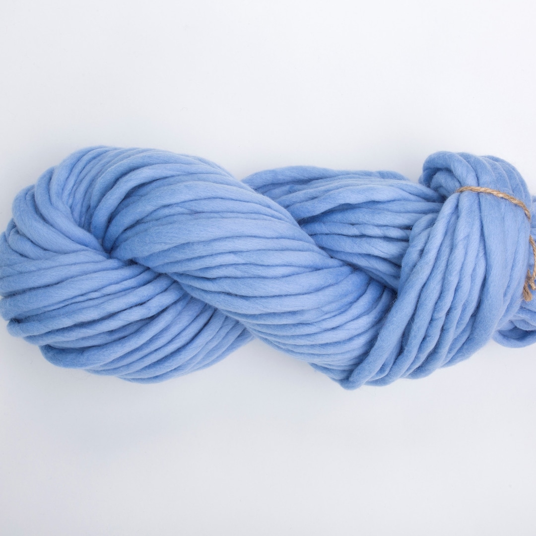 Chunky Yarn Wool - 6 Super Bulky Yarn - Pastel Blue Merino Wool Yarn ...