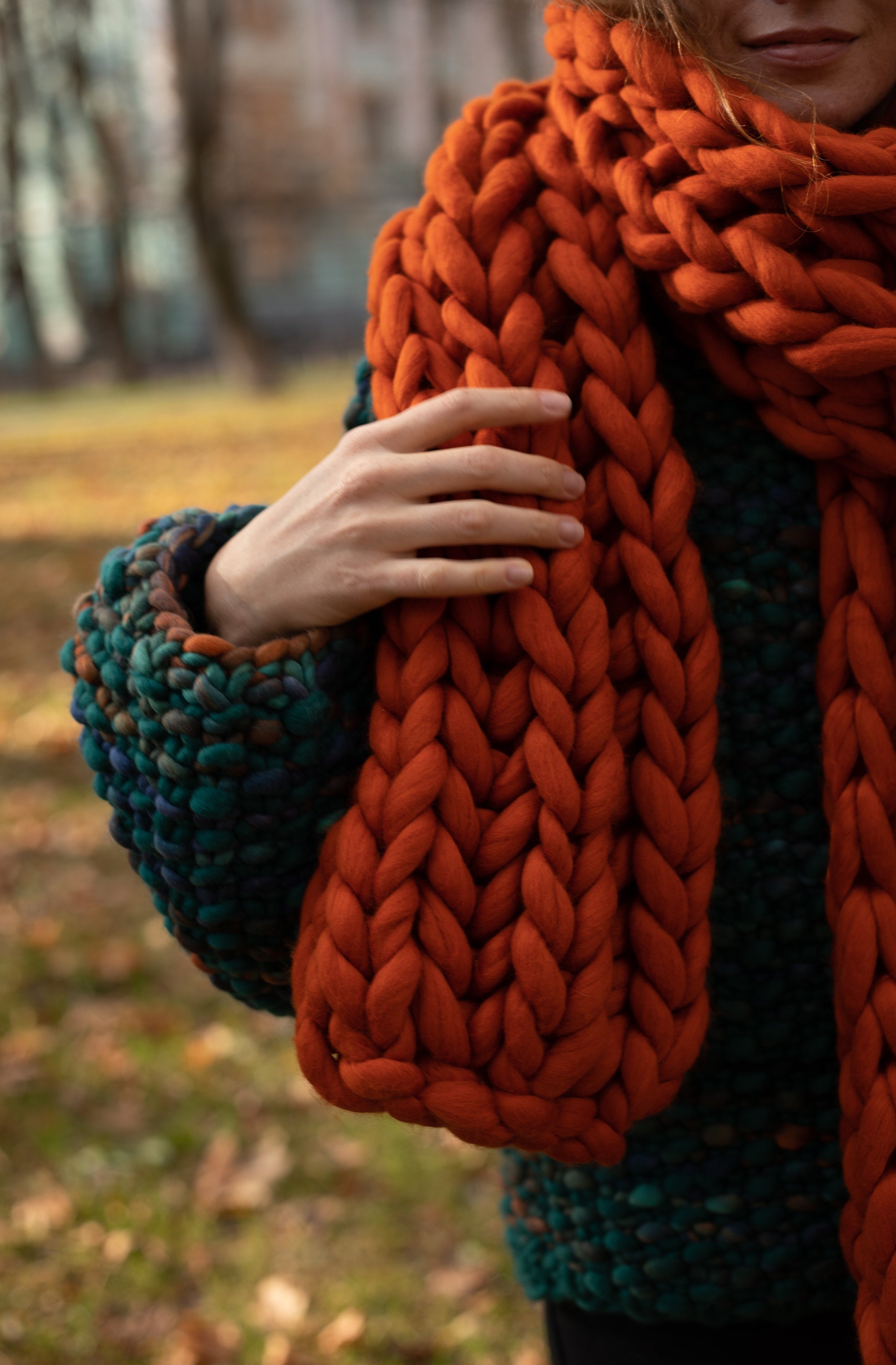 Knit rope scarf store