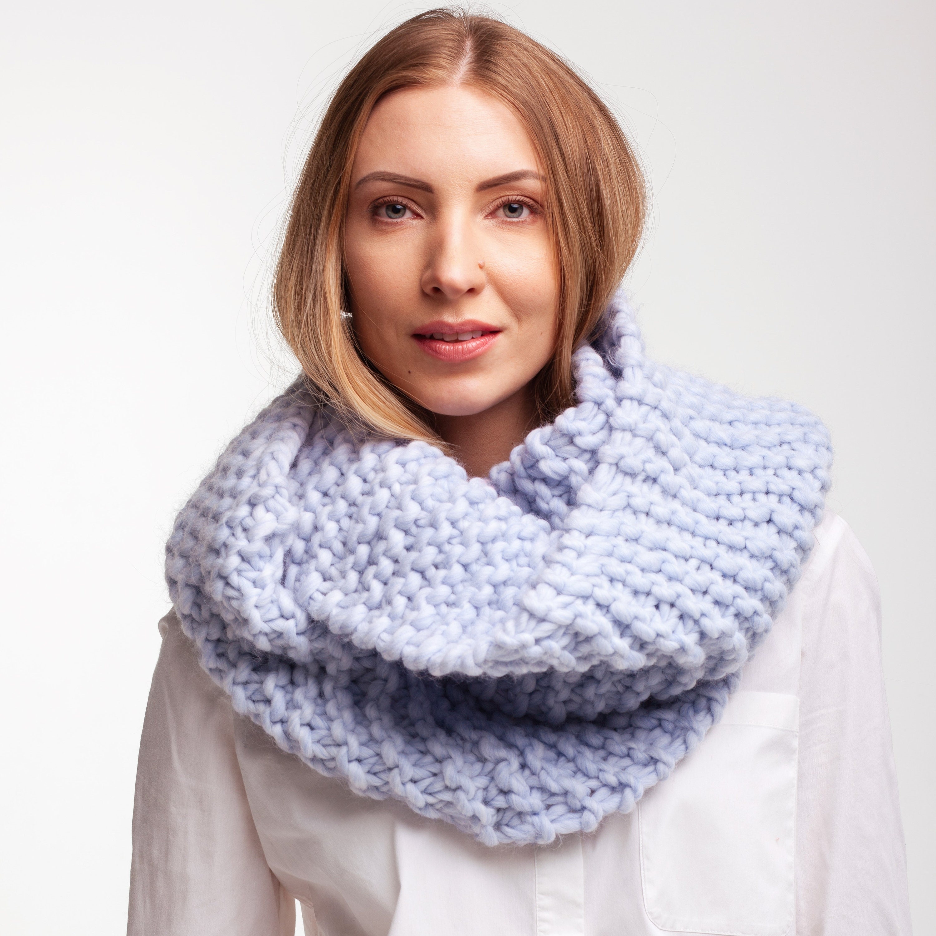 Chunky Wool Infinity Scarf Handmade Big Infinity Scarf - Etsy