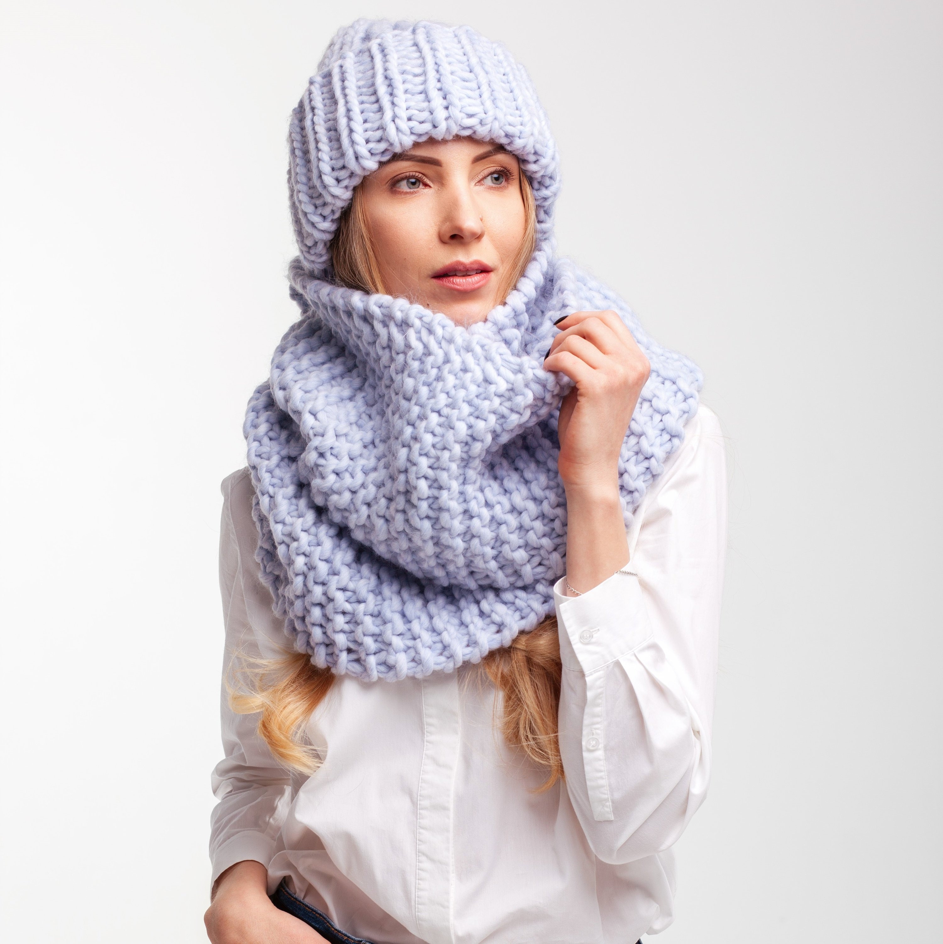 Chunky Wool Infinity Scarf Handmade Big Infinity Scarf - Etsy