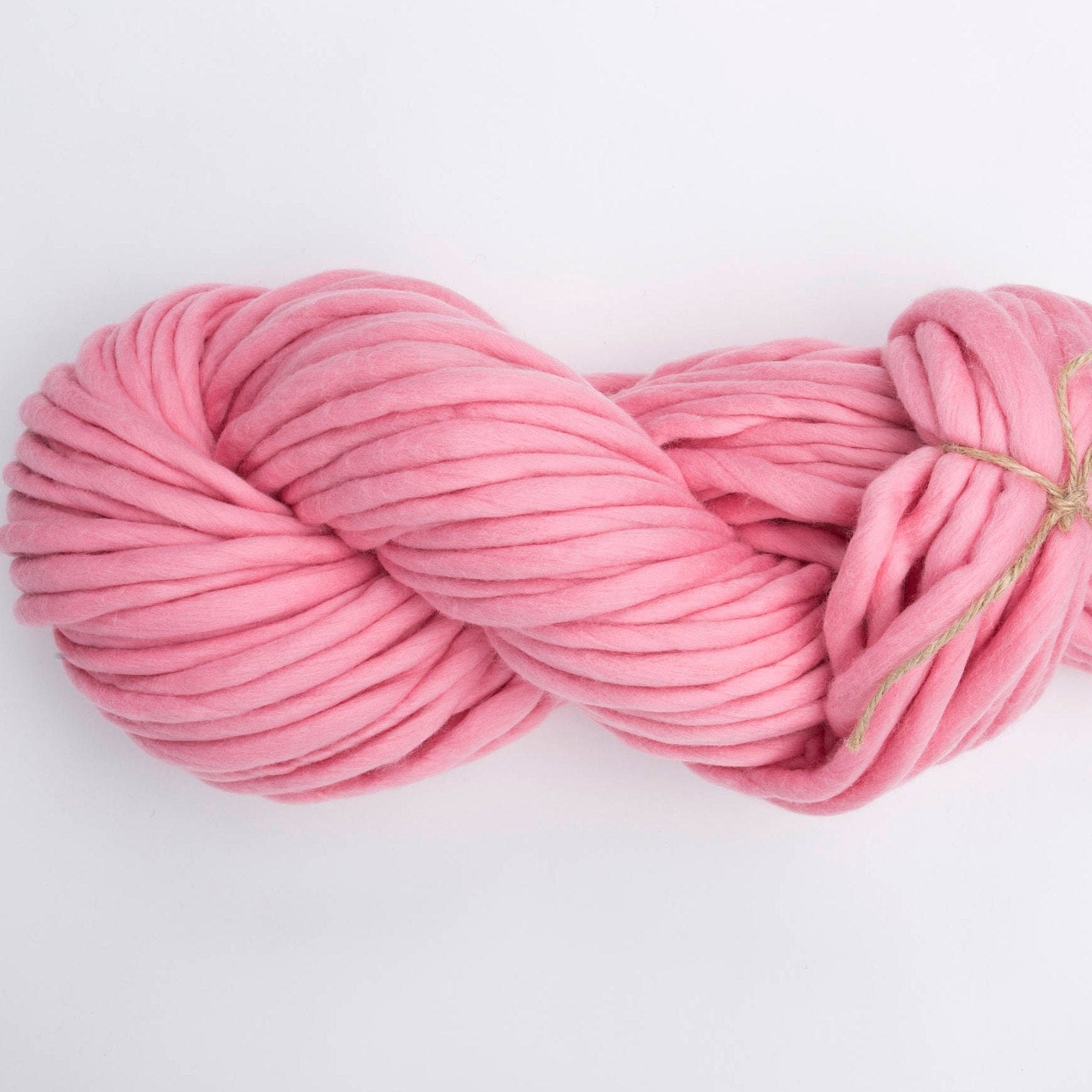 Pink super chunky yarn Giant merino wool yarn 185 microns | Etsy