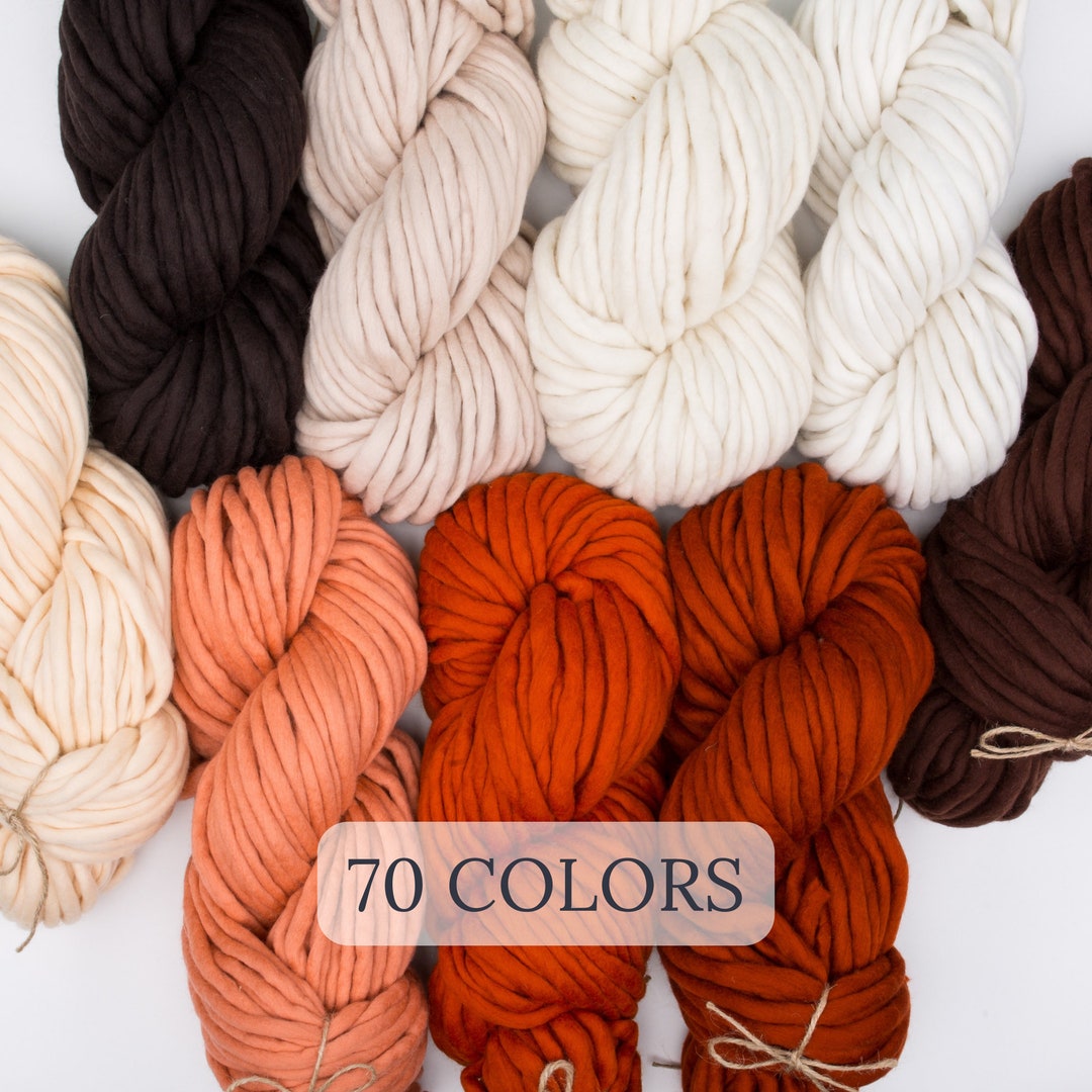Super Chunky Merino Wool Yarn - Super Bulky Thick Handspun Yarn (200g ...