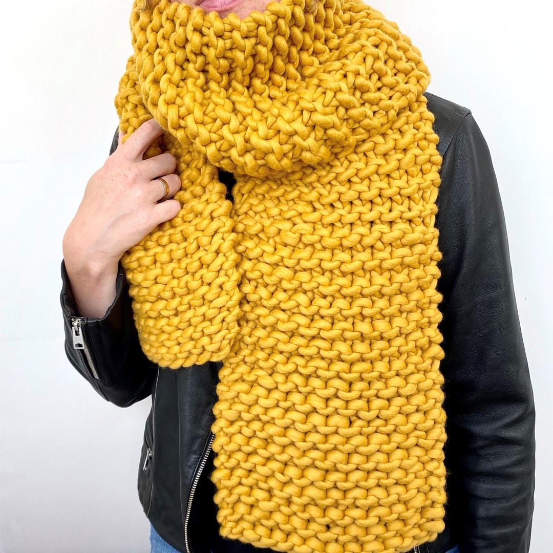 SALE Knitted Scarf Women Handmade Oversized Chunky Knit Scarf Big ...