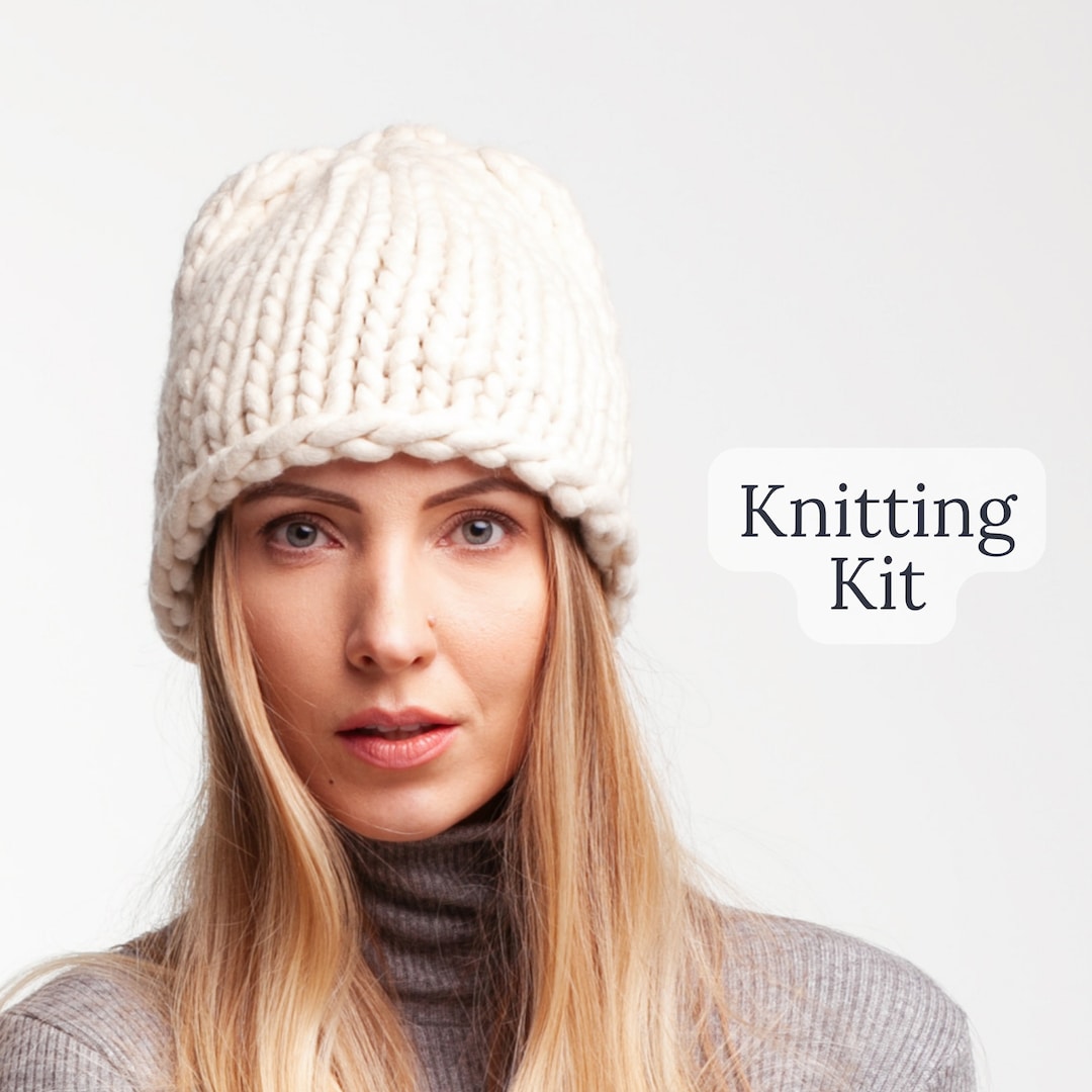 Beanie Knit Kit - Hat Knitting Diy Kit - Make Your Own Fisherman ...