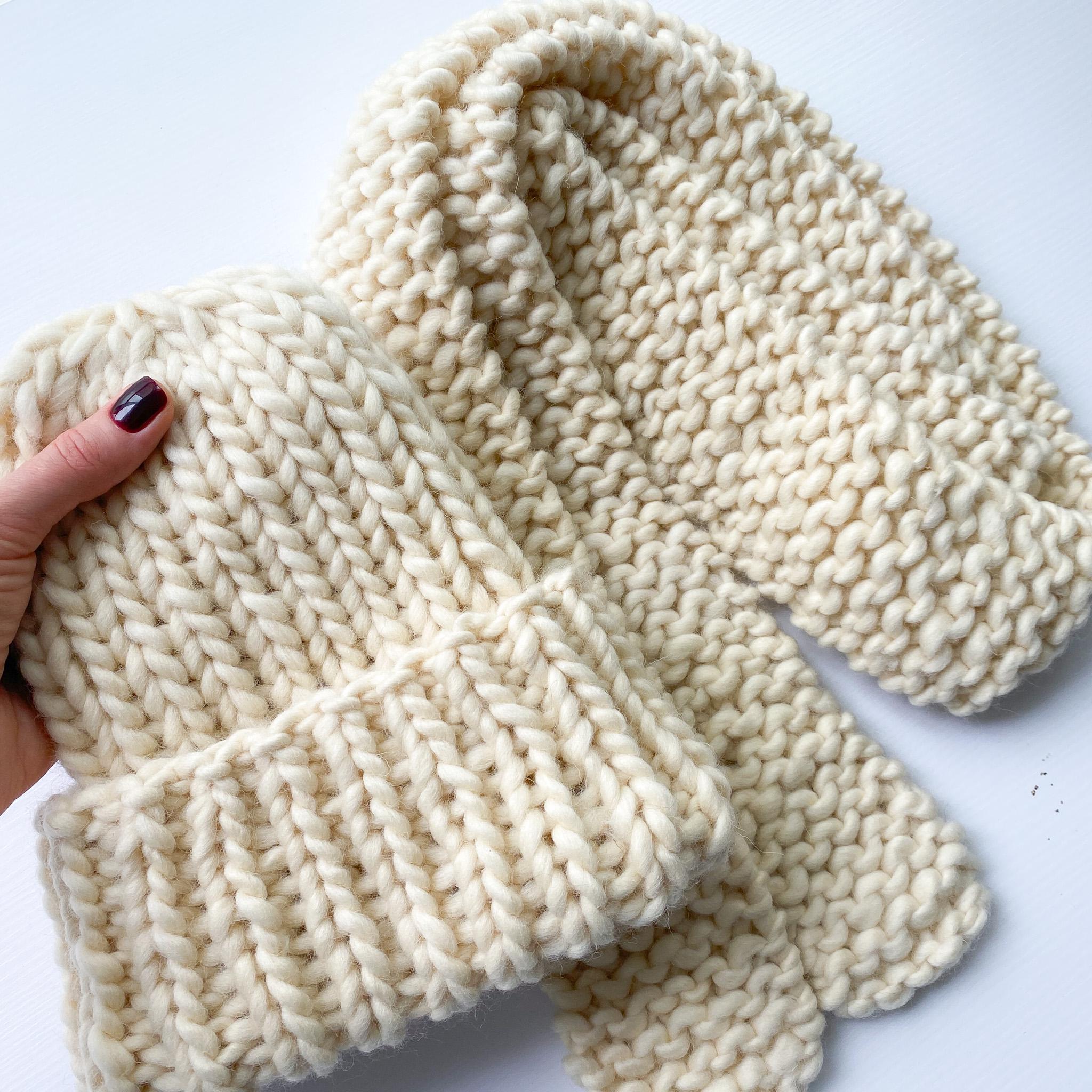 Winter Skinny Scarf and Beanie Hat Set - Chunky Knit Set - Etsy
