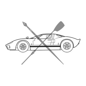 Ford GT40 Svg Png Eps Instant Download Vector Graphic Line Art ...