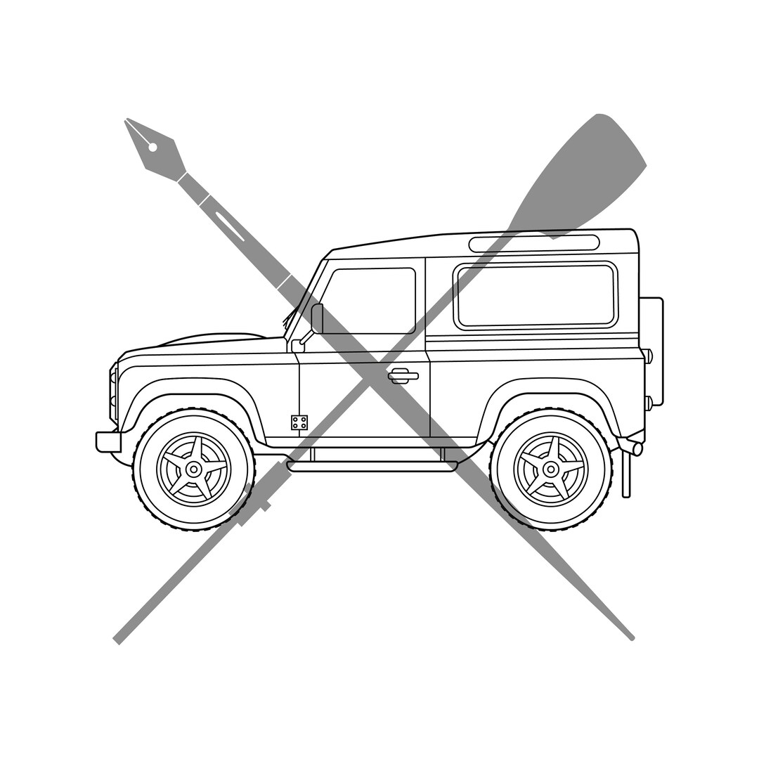 Land Rover Defender 90 Svg Png Eps Instant Download Vector Graphic Line ...