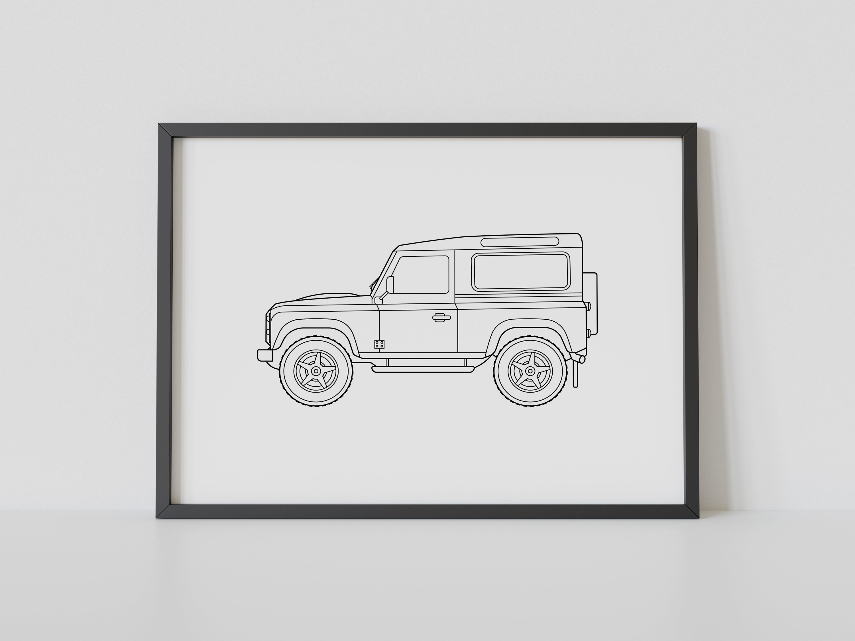 Land Rover Defender 90 Svg Png Eps Instant Download Vector Graphic Line ...
