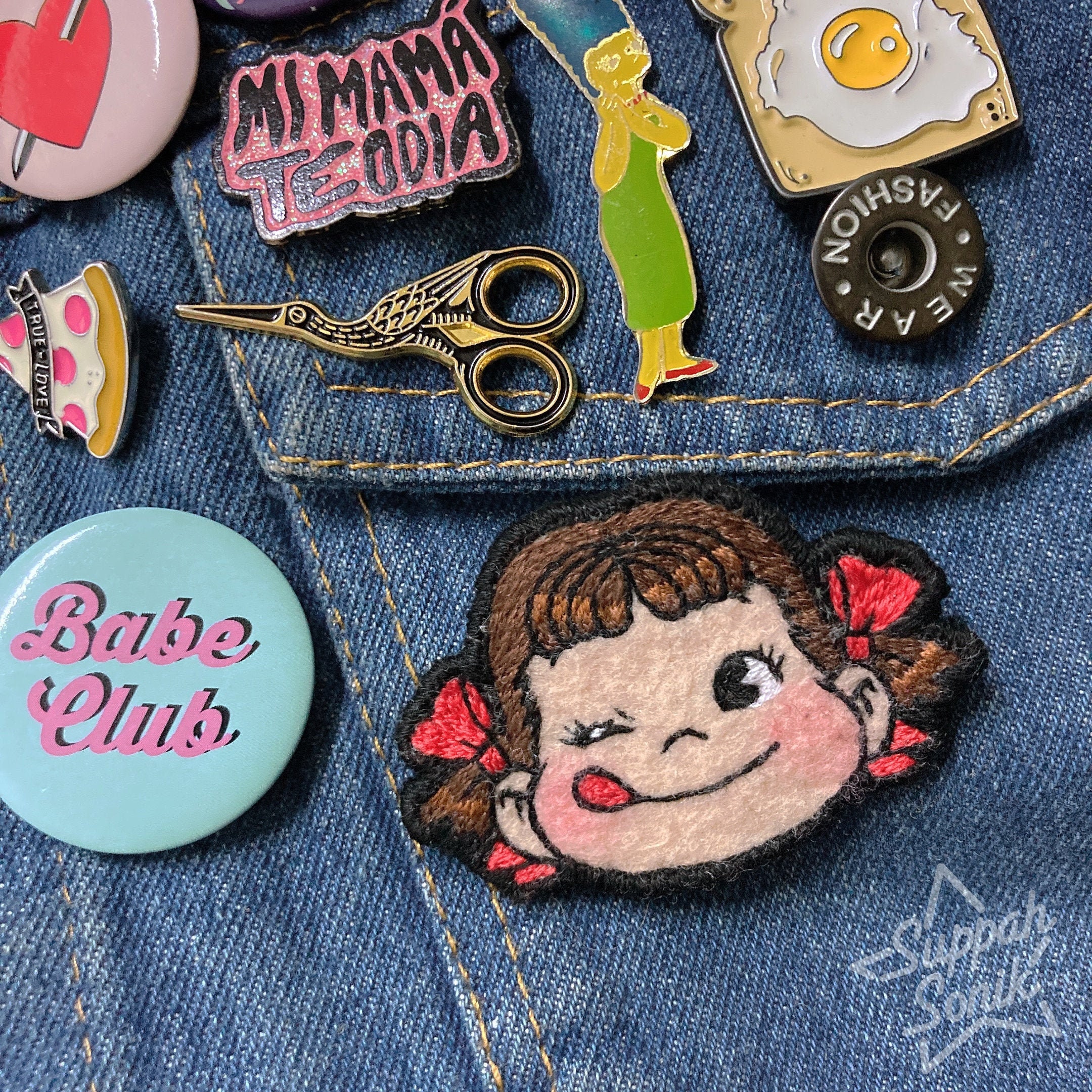 Peko-chan | Hand Embroidered Pin - Etsy