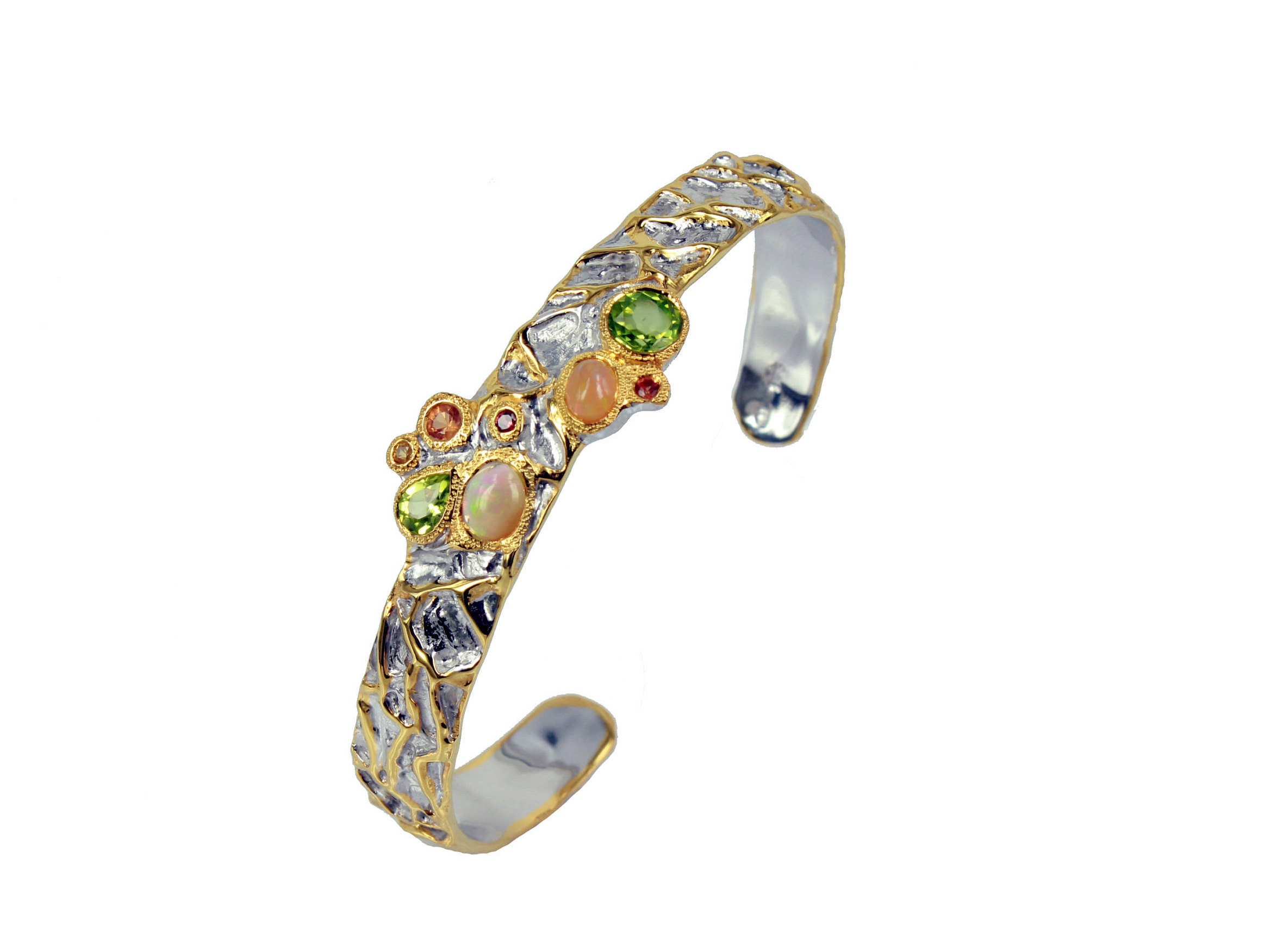 Open Bangle Bracelets Opal Bracelet Green Peridot - Etsy