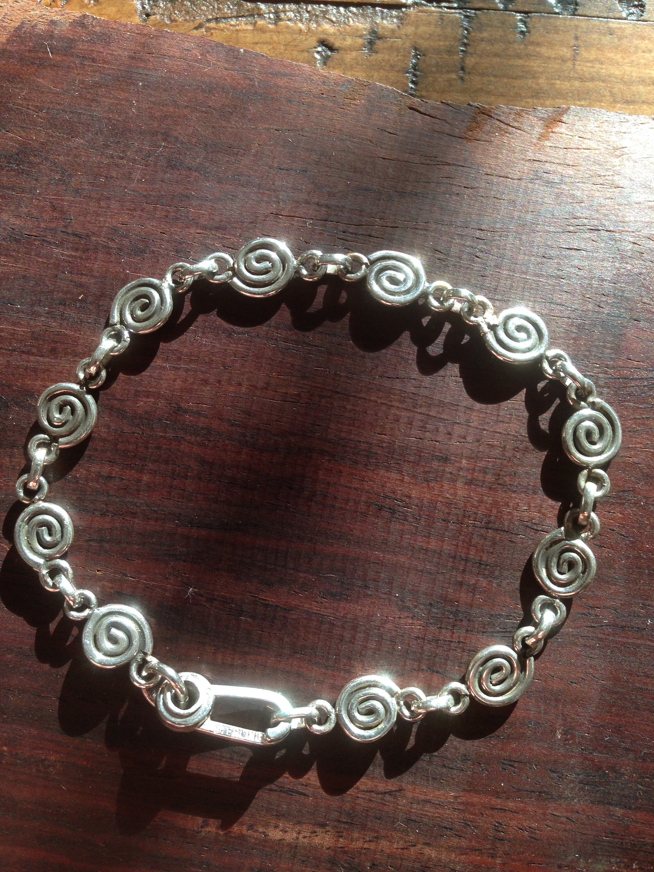 Sterling Silver Spiral Bracelet With Sister Hook Clasp | Etsy