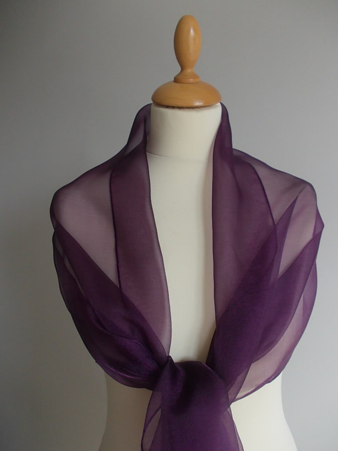 Plum Mauve Purple Organza Wrap Shawl Scarf for Bridesmaids, Weddings ...