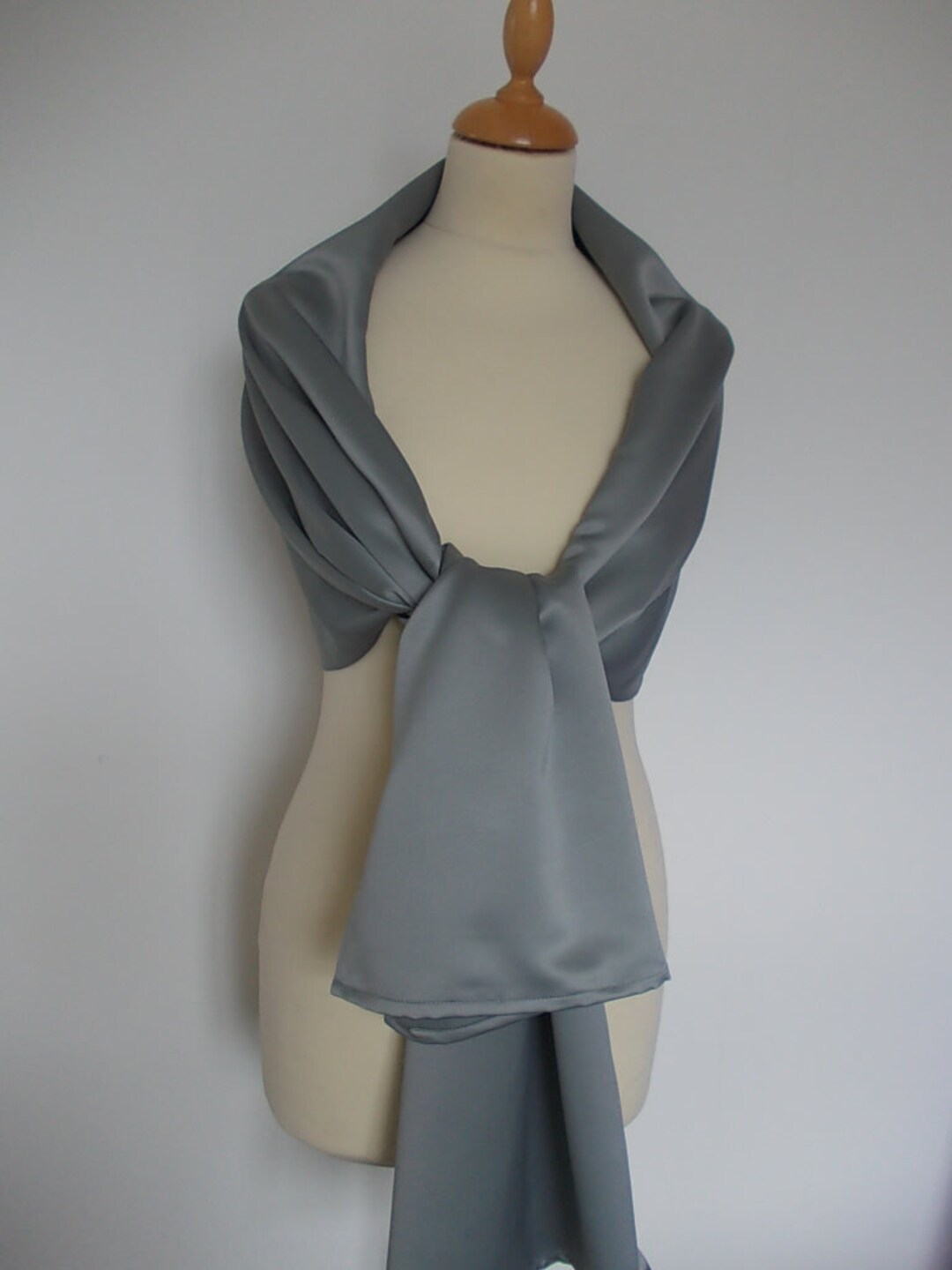 Pewter Grey Satin Wrap, Shawl for Weddings, Prom, Races. UK Seller - Etsy