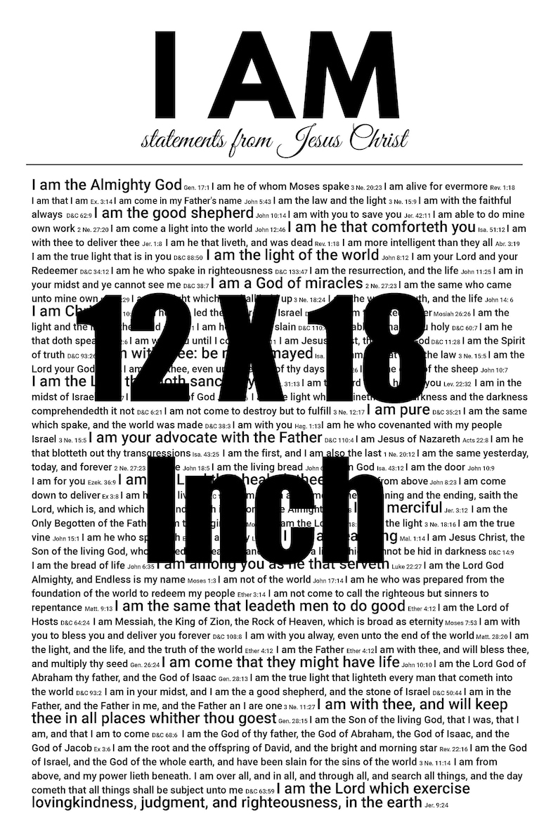 I Am Statements From Jesus Christ | Instant Download | Latter-day Saint ...