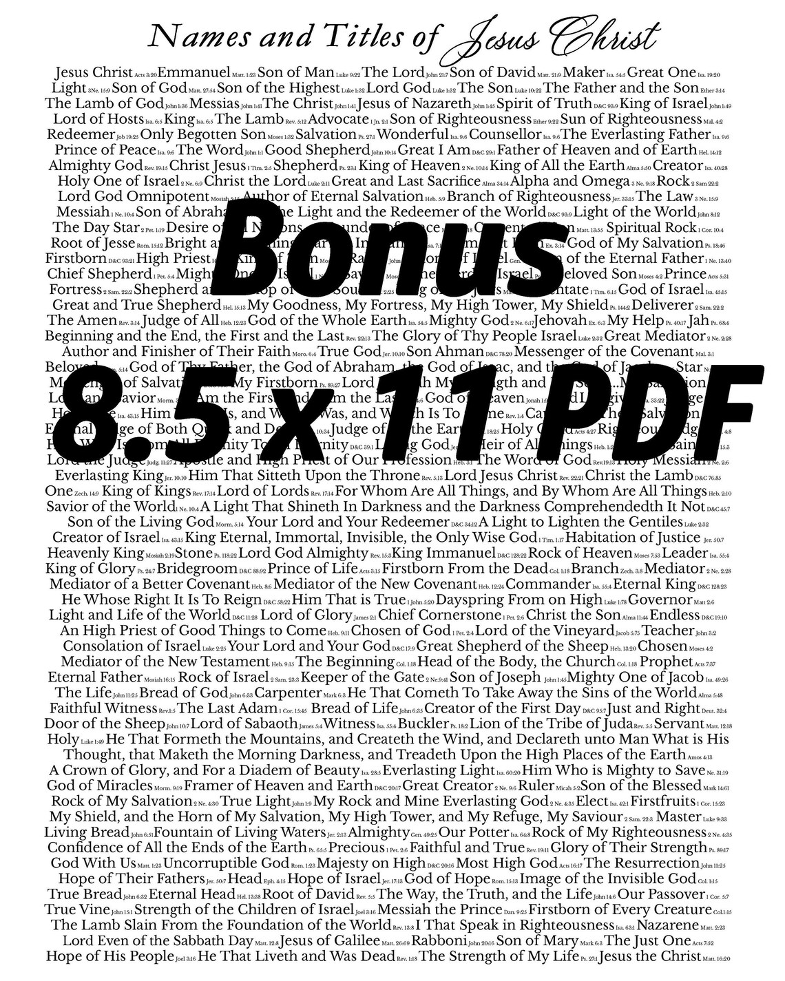 Names and Titles of Jesus Christ | Over 250 Names and Titles | Instant ...