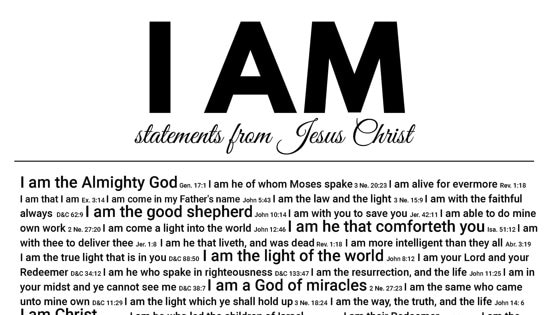 I Am Statements From Jesus Christ | Instant Download | Latter-day Saint ...